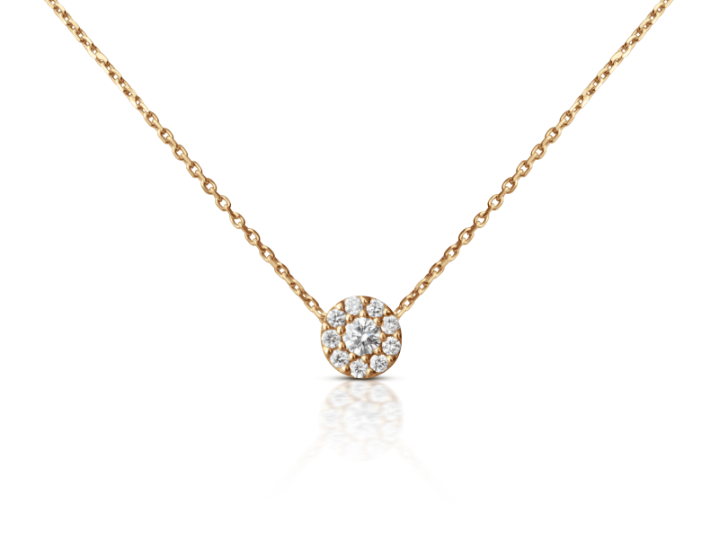 Auksinė grandinėlė su deimantais 0.22 ct - Savicke.lt